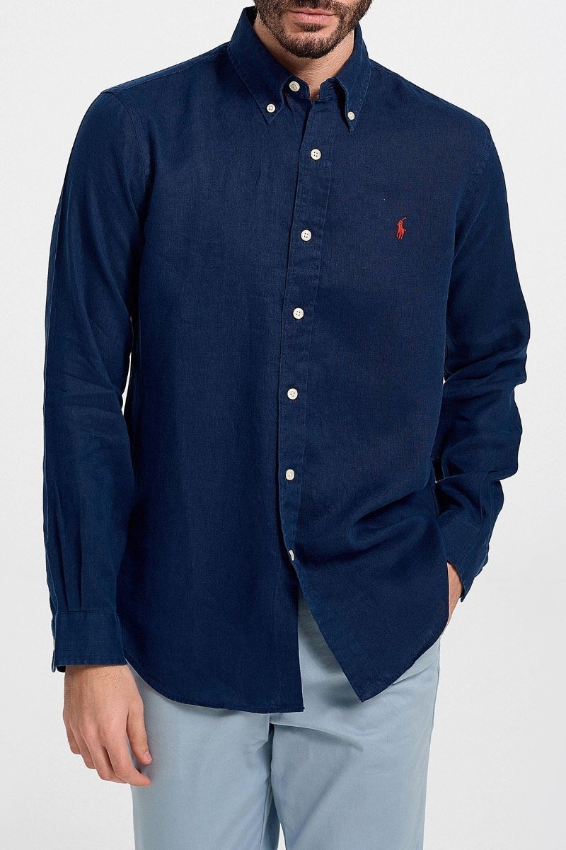 Camisa Lino Unicolor Ralph Lauren - Tienda De Ropa DiMarcos